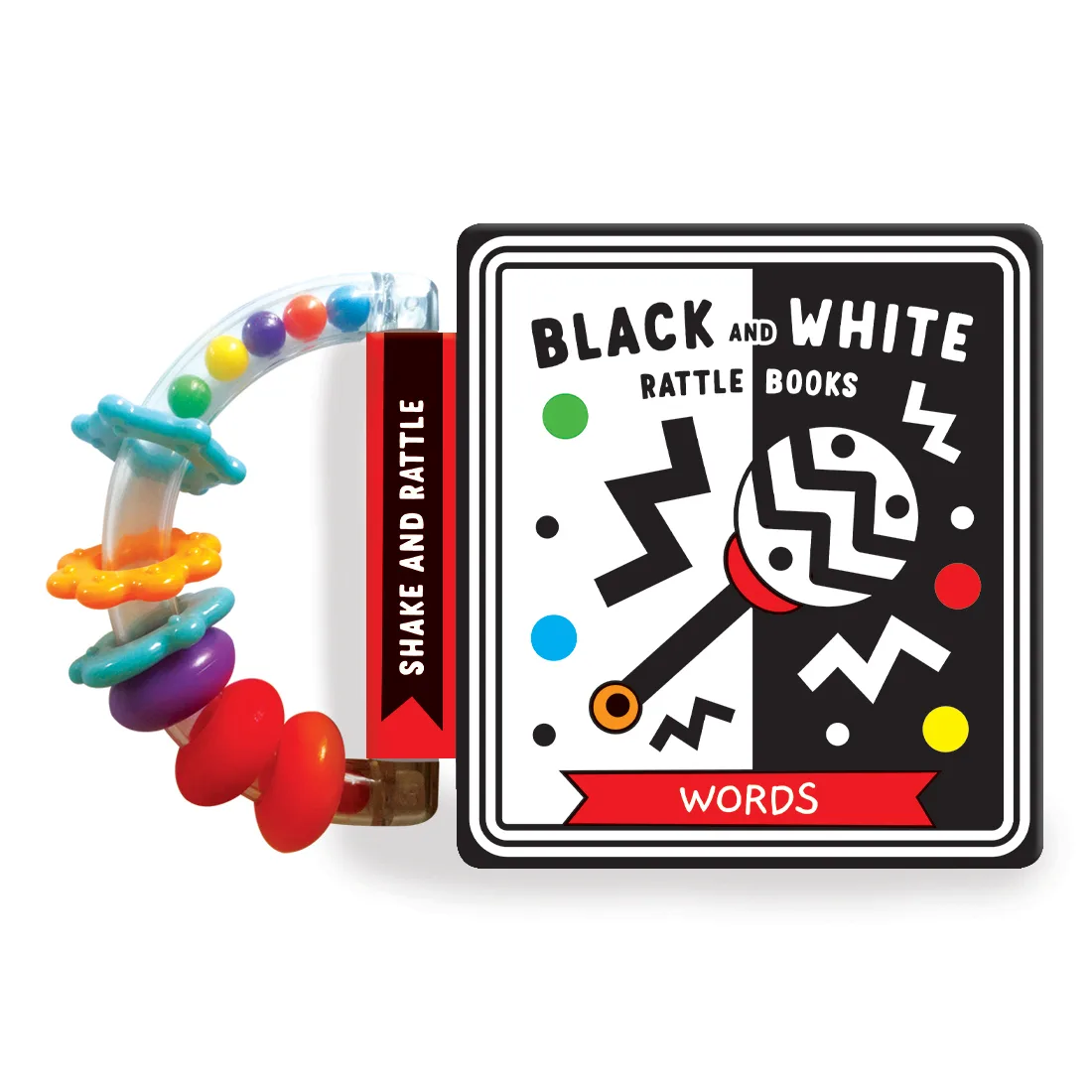 Black and White Words Rattle Book by North Parade - Home School Resources